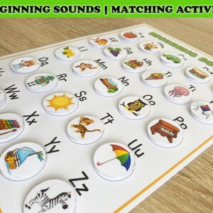 Beginning Sounds, Printable Alphabet Game, ABC Busy Binder, Homeschool ...