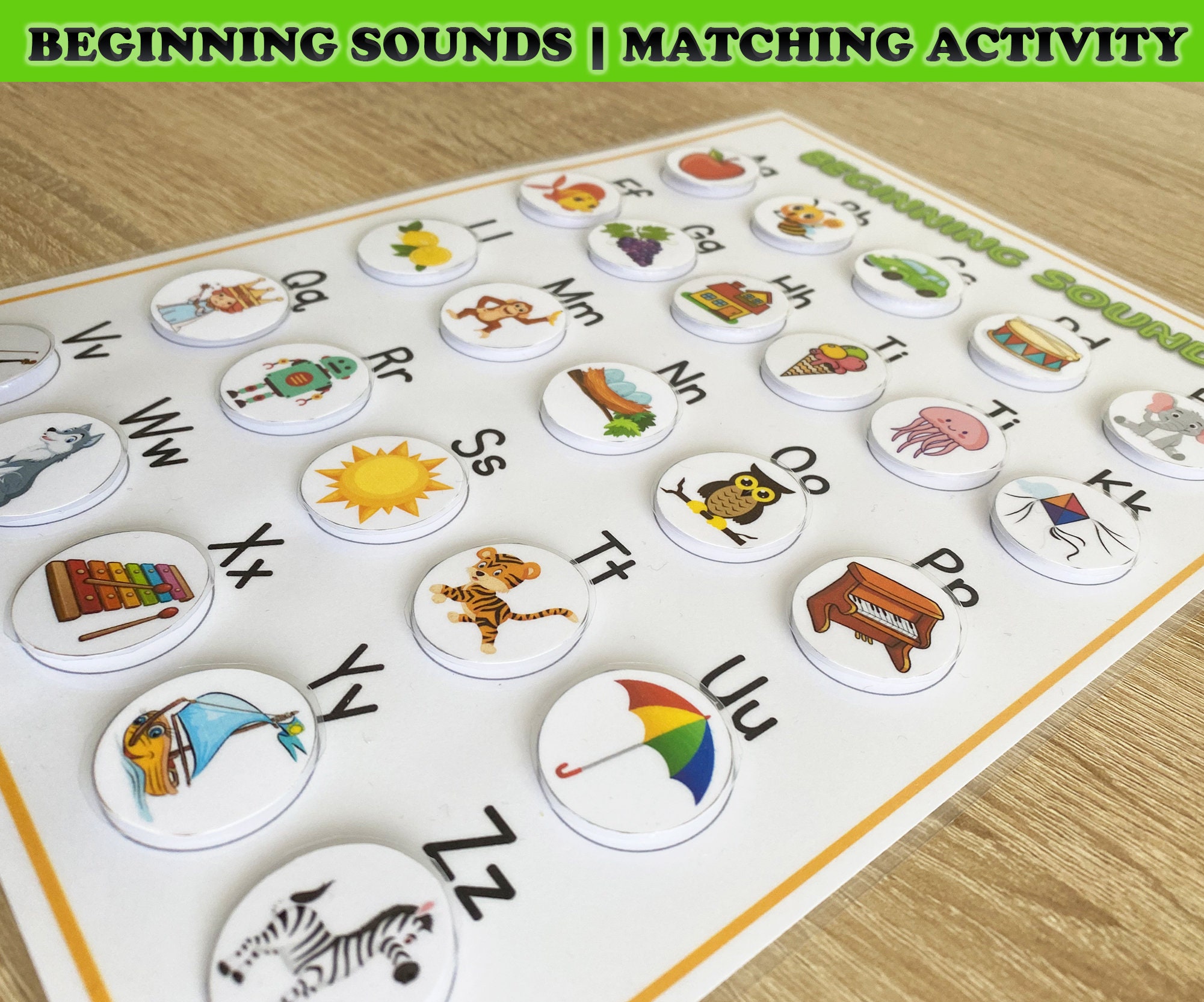 Beginning Sounds Printable Alphabet Game ABC Busy Binder - Etsy