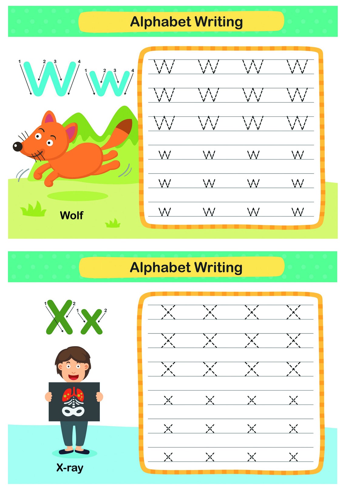 PRINTABLE Alphabet Letters Tracing Worksheets, ABC Tracing, Workbook ...