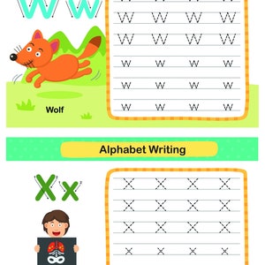 PRINTABLE Alphabet Letters Tracing Worksheets, ABC Tracing, Workbook ...