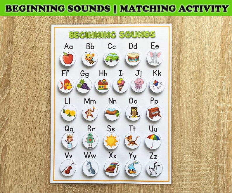 Beginning Sounds Printable Alphabet Game ABC Busy Binder - Etsy