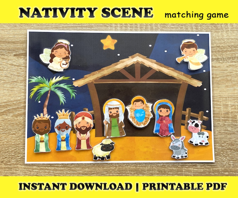 Nativity Scene Printable Matching Activity Christmas Matching - Etsy