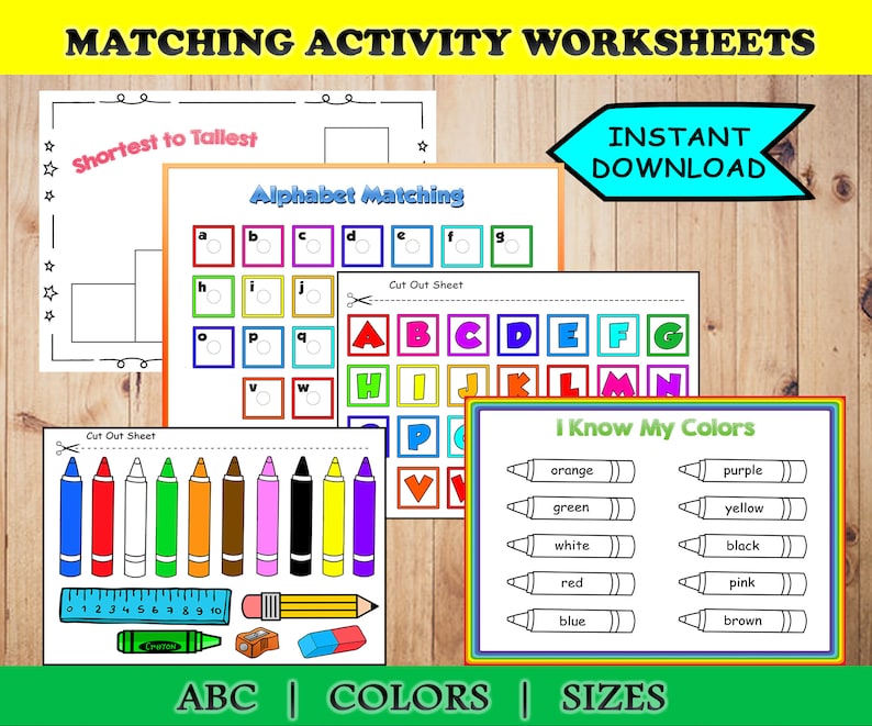 Busy Book Printable Worksheet Matching Activities Toddler | Etsy Canada