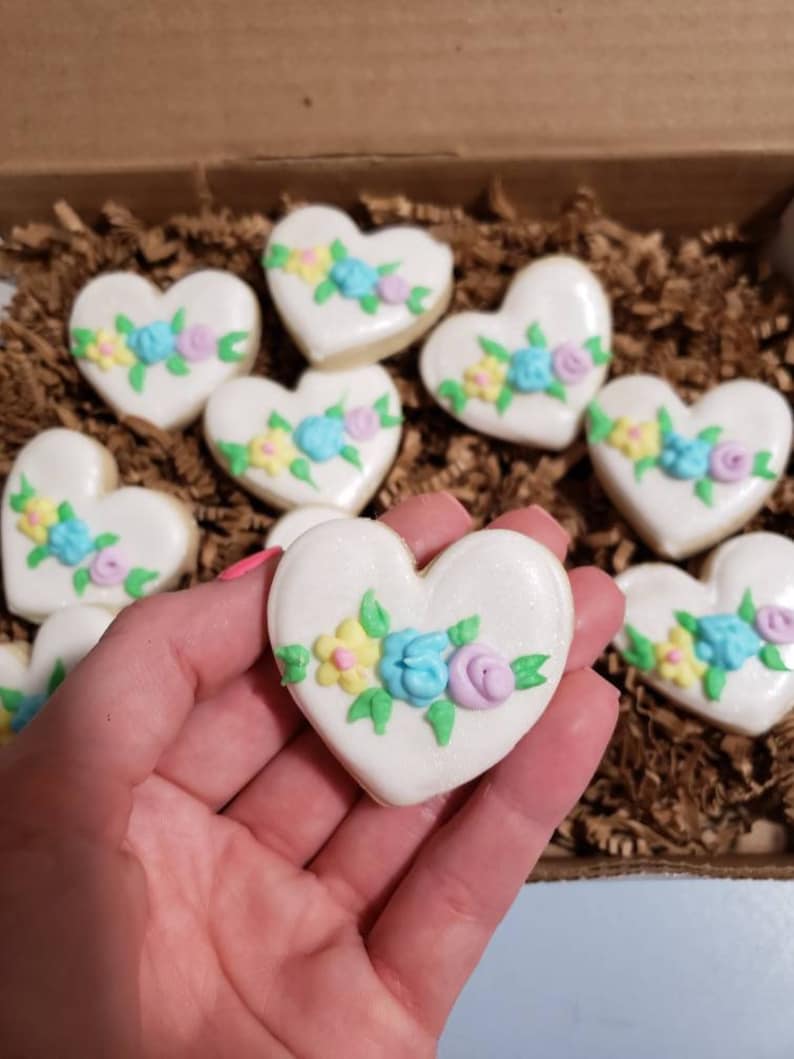 Mini Heart Decorated Sugar Cookies 12ct - Etsy