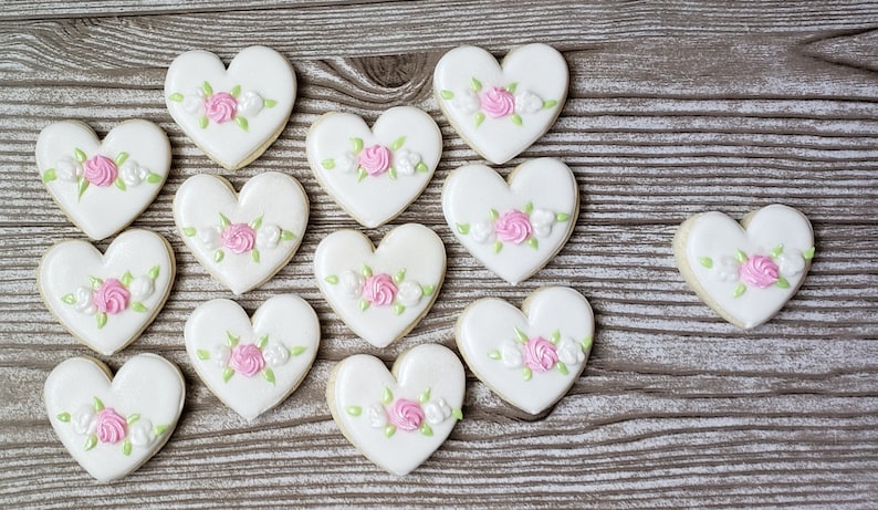 Mini Heart Decorated Sugar Cookies 12ct - Etsy