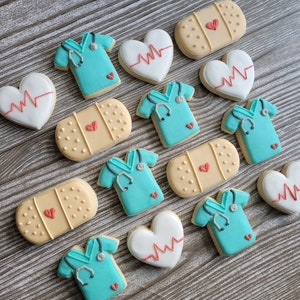 Mini Nurse/dr Decorated Sugar Cookies - Etsy