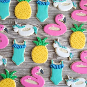 Pool Party Decorated Sugar Cookies - Etsy
