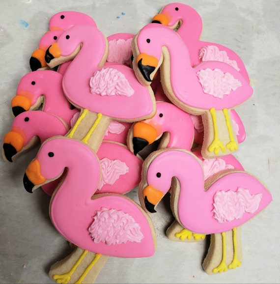 Flamingo Decorated Sugar Cookies - Etsy