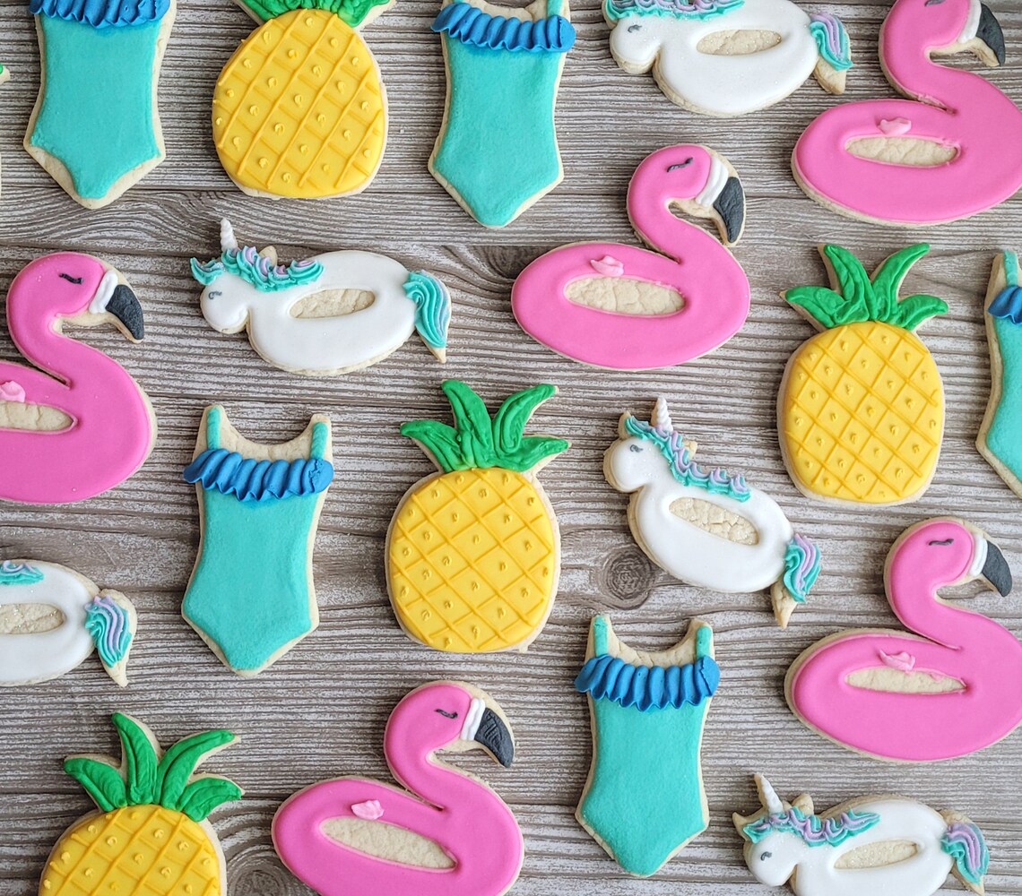 Pool Party Decorated Sugar Cookies - Etsy