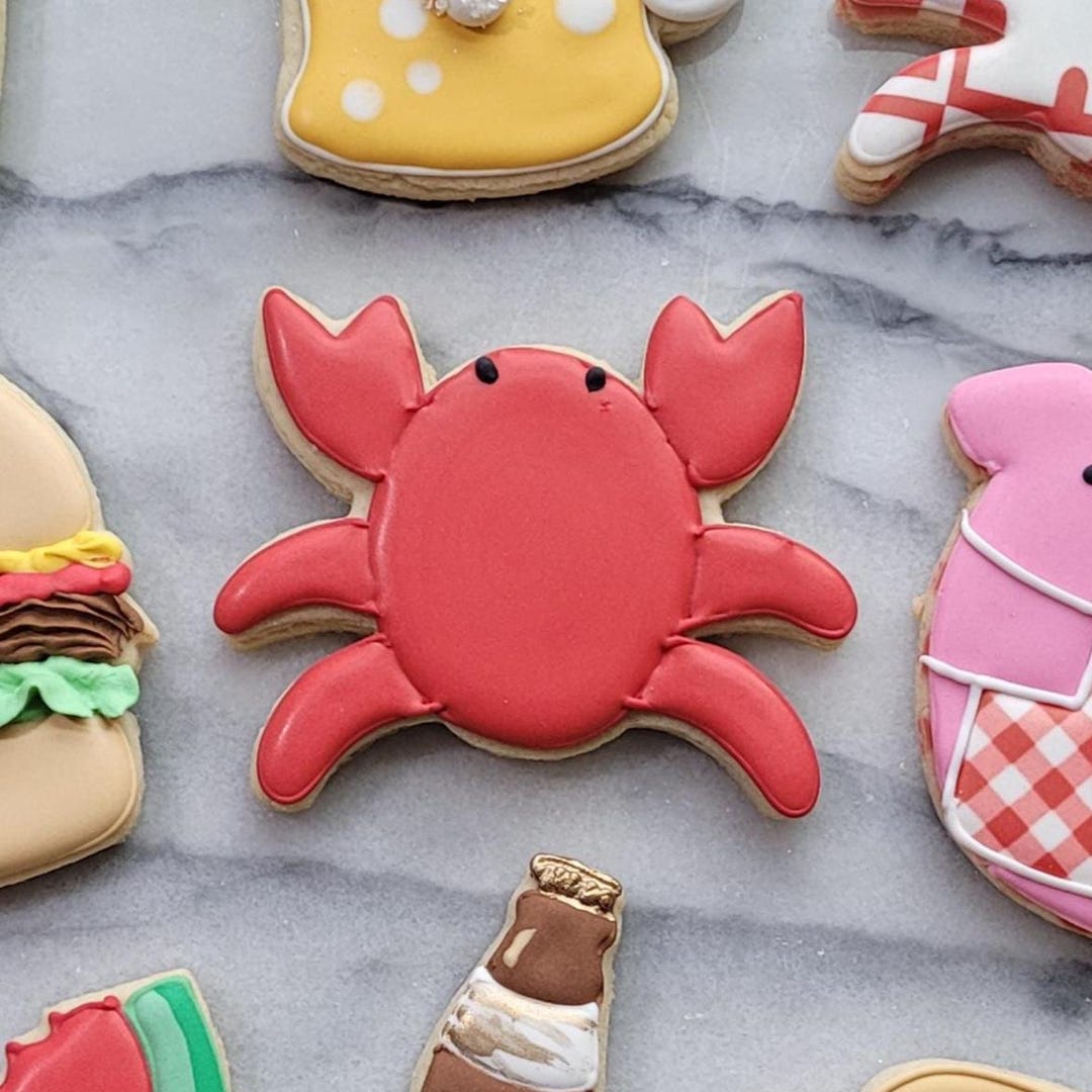 Simple Crab Decorated Sugar Cookies - Etsy