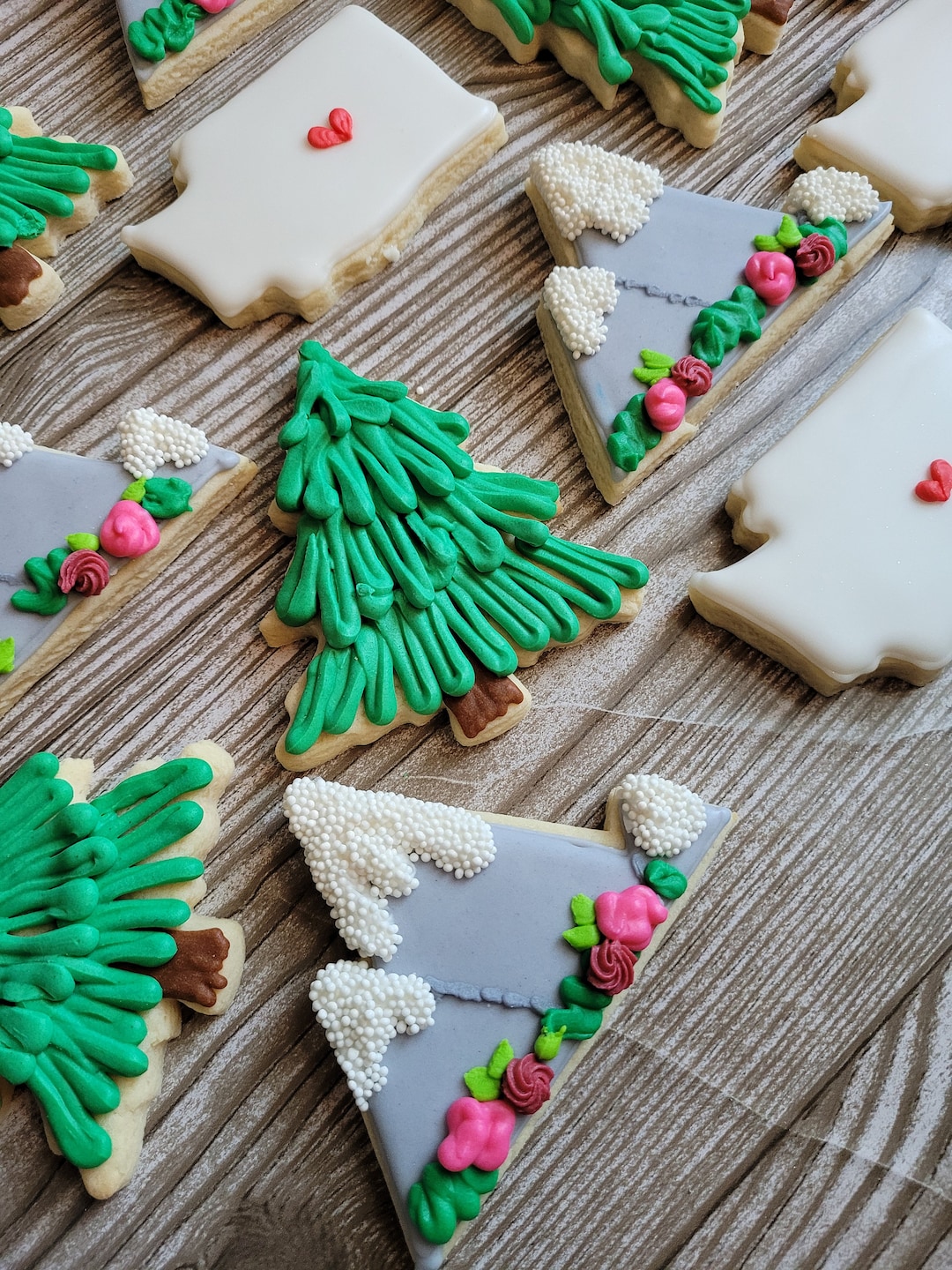Mountains and Flowers Decorated Sugar Cookies - Etsy