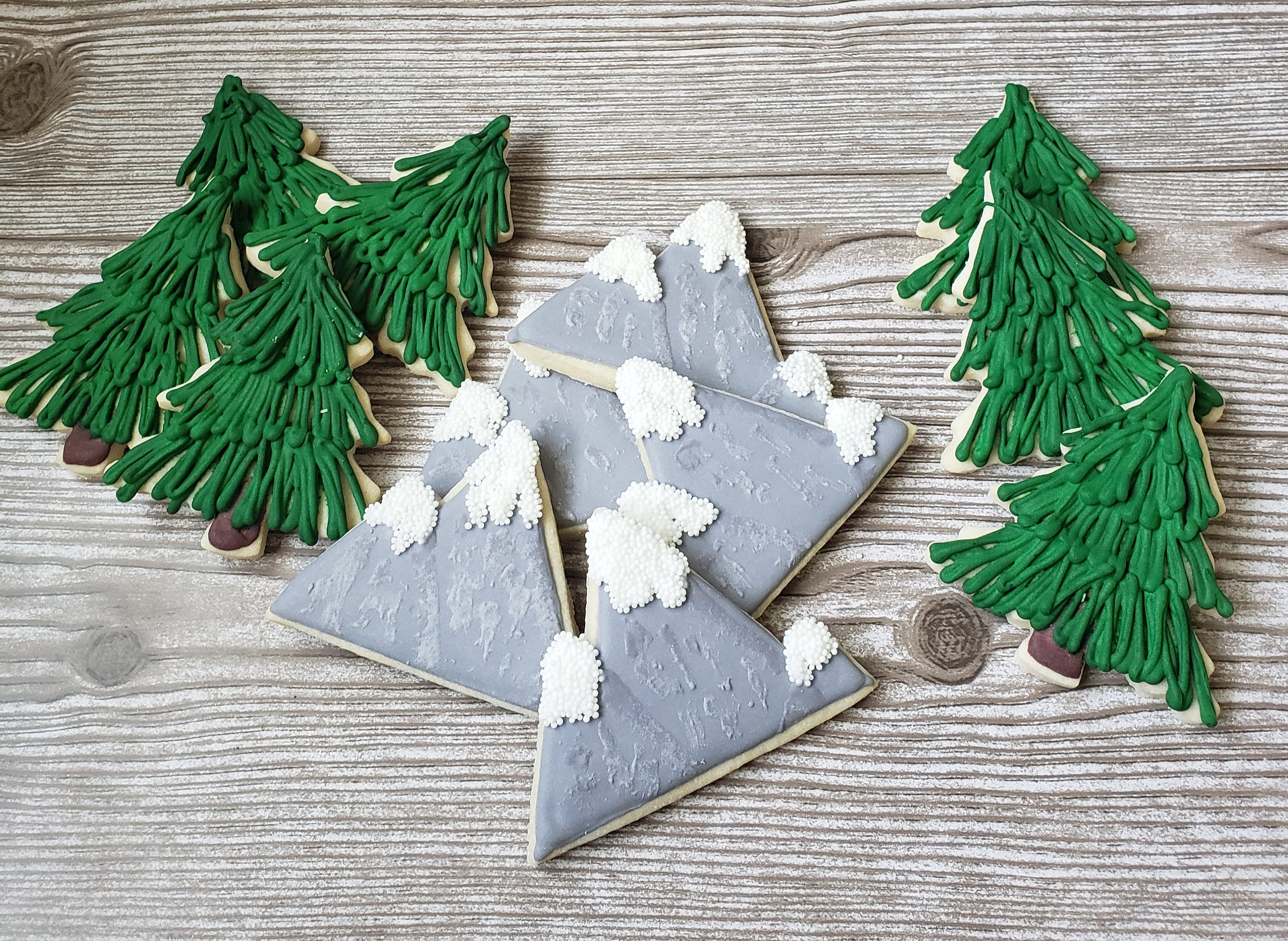 Mountains and Trees Decorated Sugar Cookies - Etsy