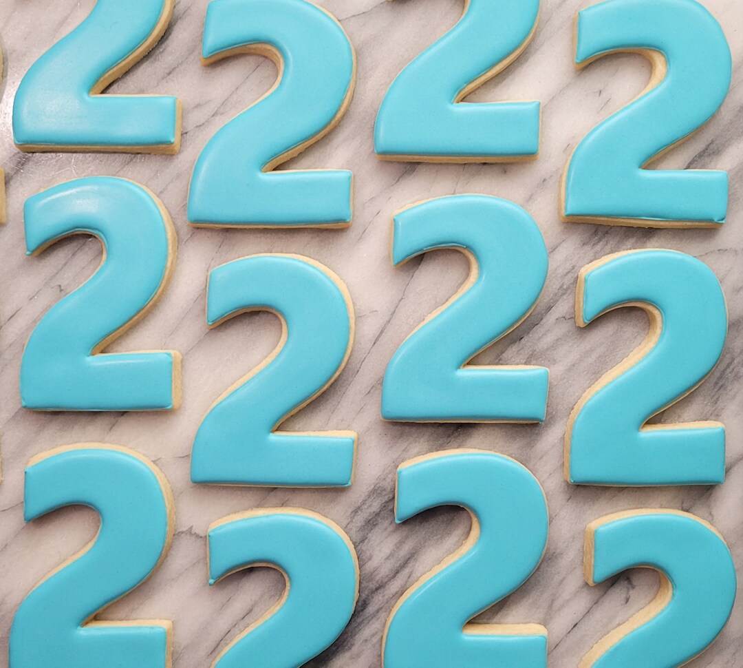 Simple Number Decorated Sugar Cookies - Etsy
