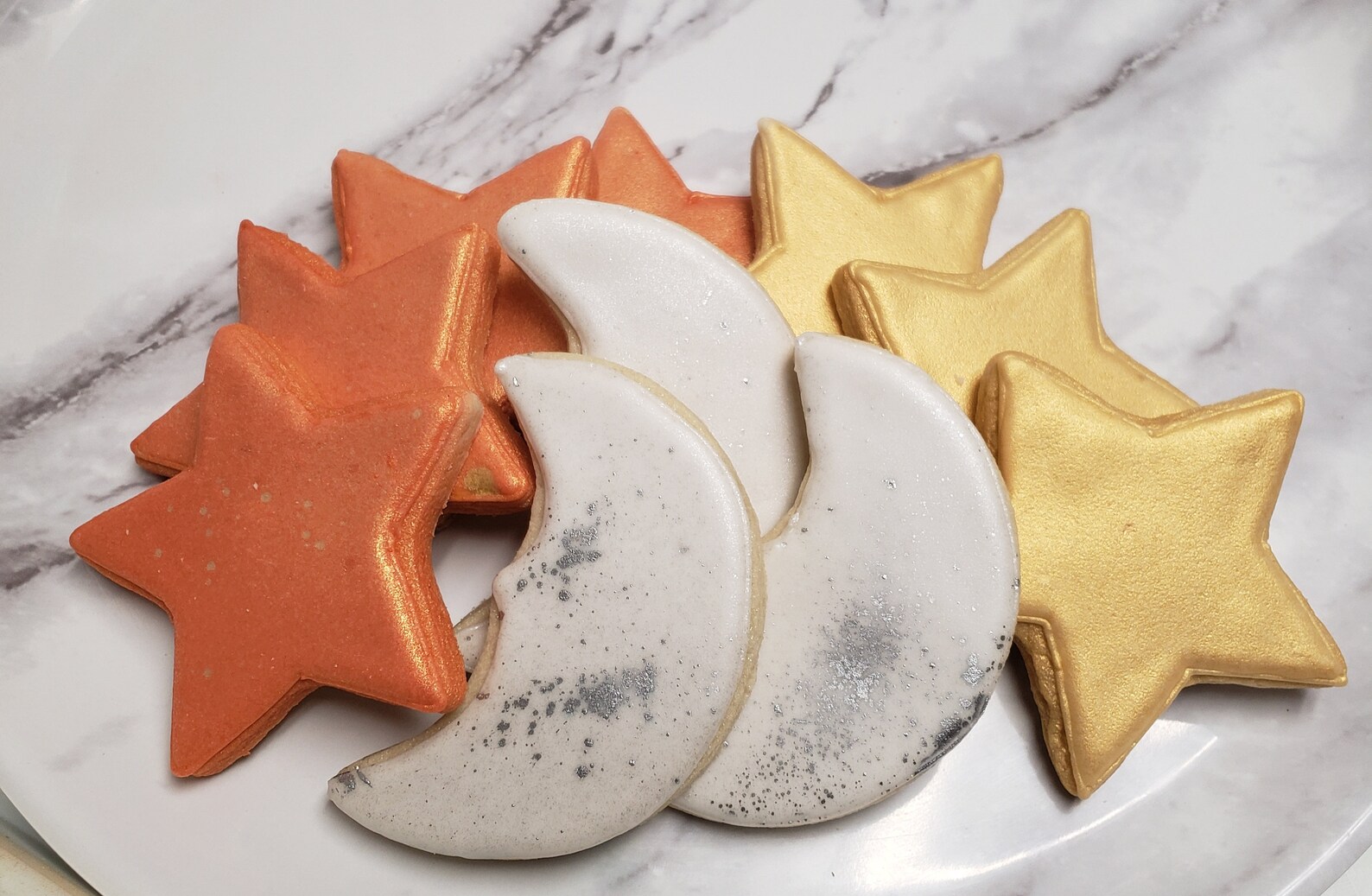 Simple Moon and Stars Decorated Sugar Cookies - Etsy