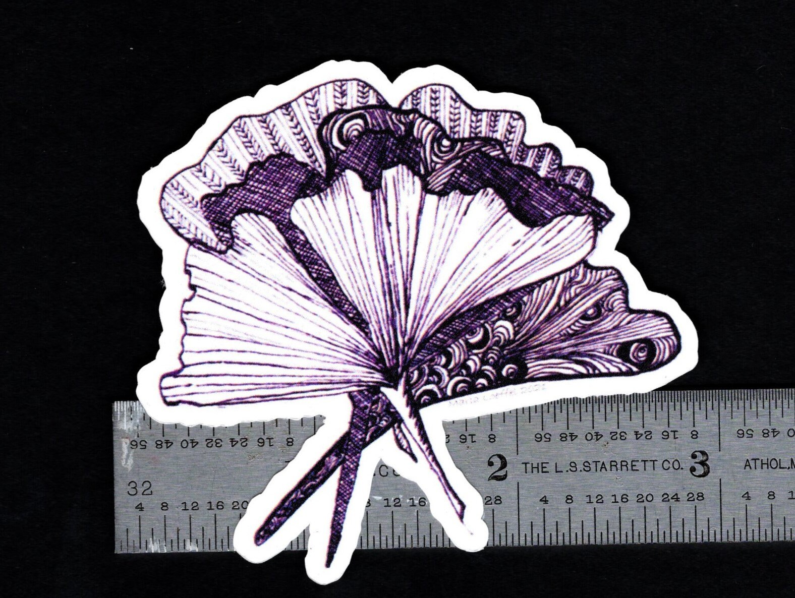 Black and White Ginkgo Sticker 3 X 2-1/2 Seen as a Symbol of Longevity ...