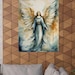 Guardian Angel Poster Blue Angel Watercolor Print Religious Wall Art ...