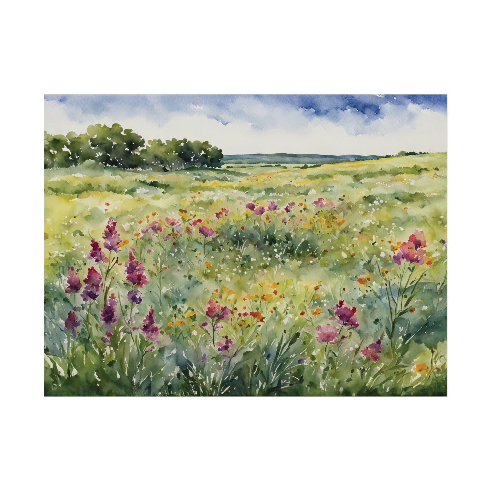 Wildflowers Tallgrass Prairie National Preserve Watercolor Print ...
