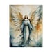 Guardian Angel Poster Blue Angel Watercolor Print Religious Wall Art ...