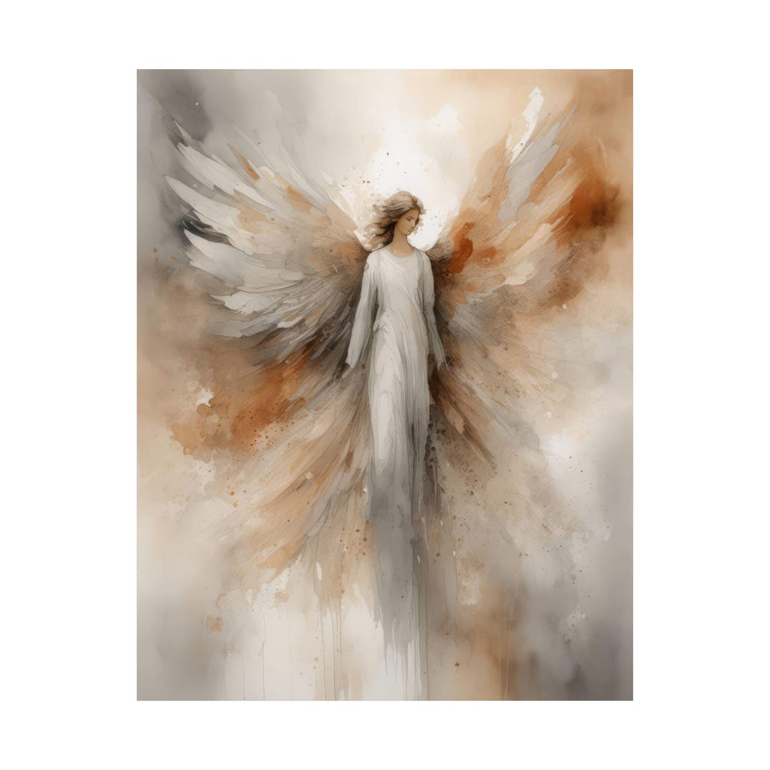 Guardian Angel Watercolor Print Angel Poster Religious Wall Art ...