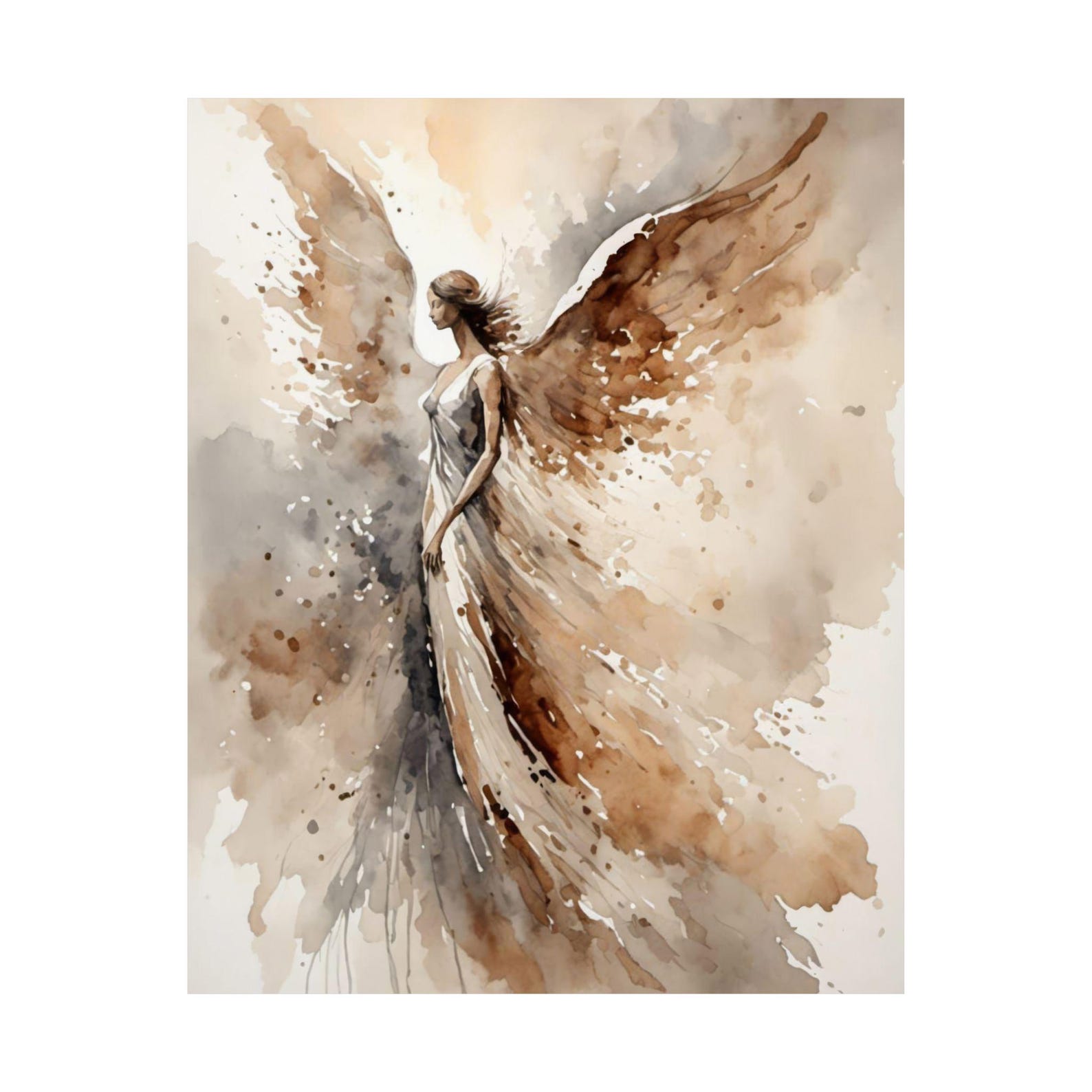 Guardian Angel Poster Angel Watercolor Print Religious Wall Art ...