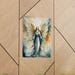 Guardian Angel Poster Blue Angel Watercolor Print Religious Wall Art ...