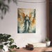 Guardian Angel Poster Blue Angel Watercolor Print Religious Wall Art ...