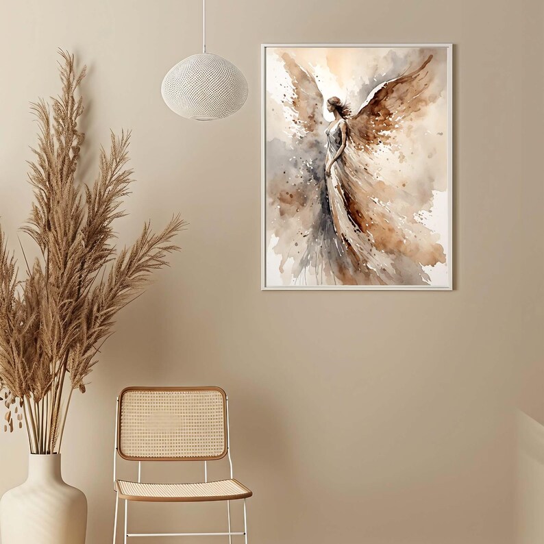 Guardian Angel Poster Angel Watercolor Print Religious Wall Art ...