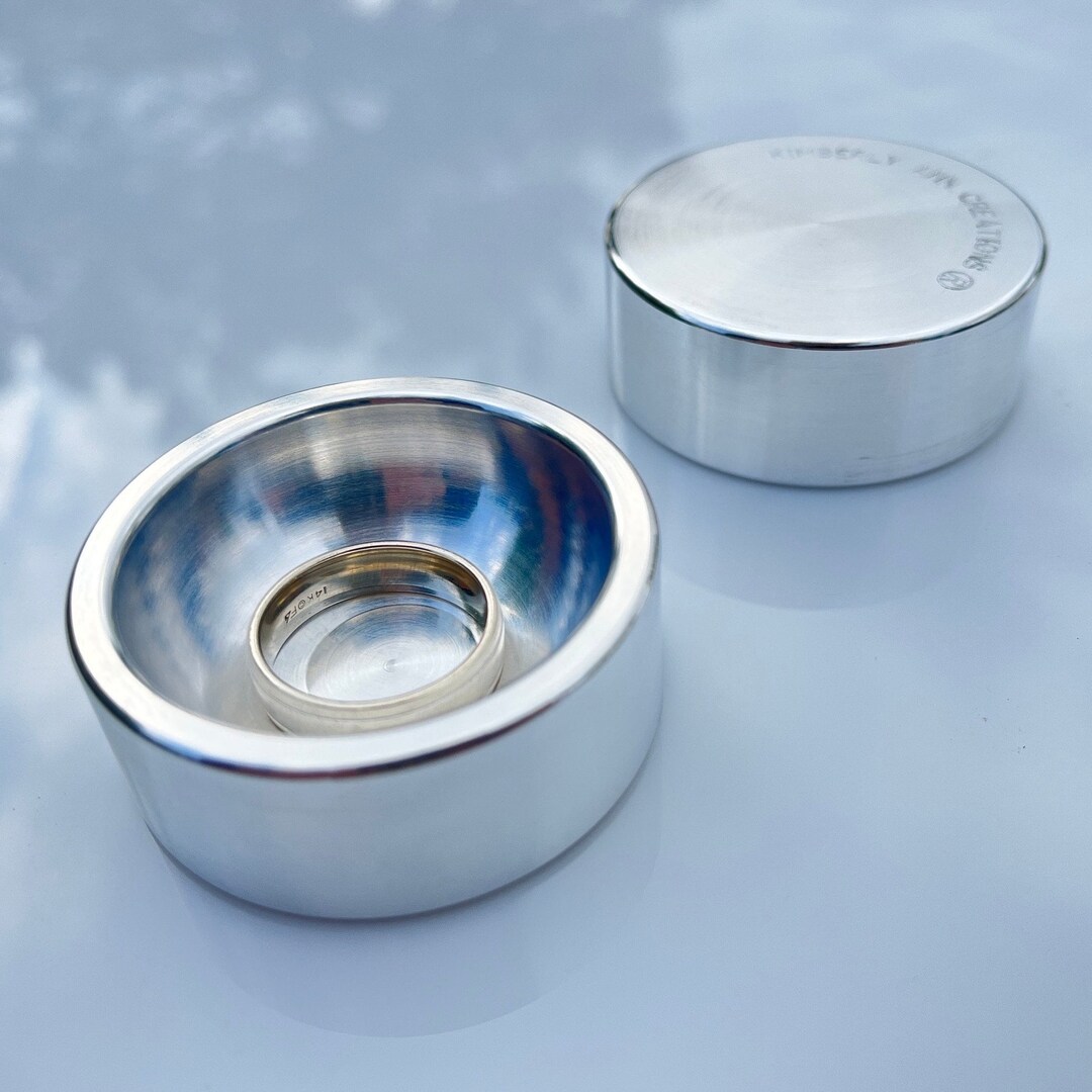 Compact Metal Ring Dish Wedding Ring Holder Jewelry Tray Earring Bowl ...