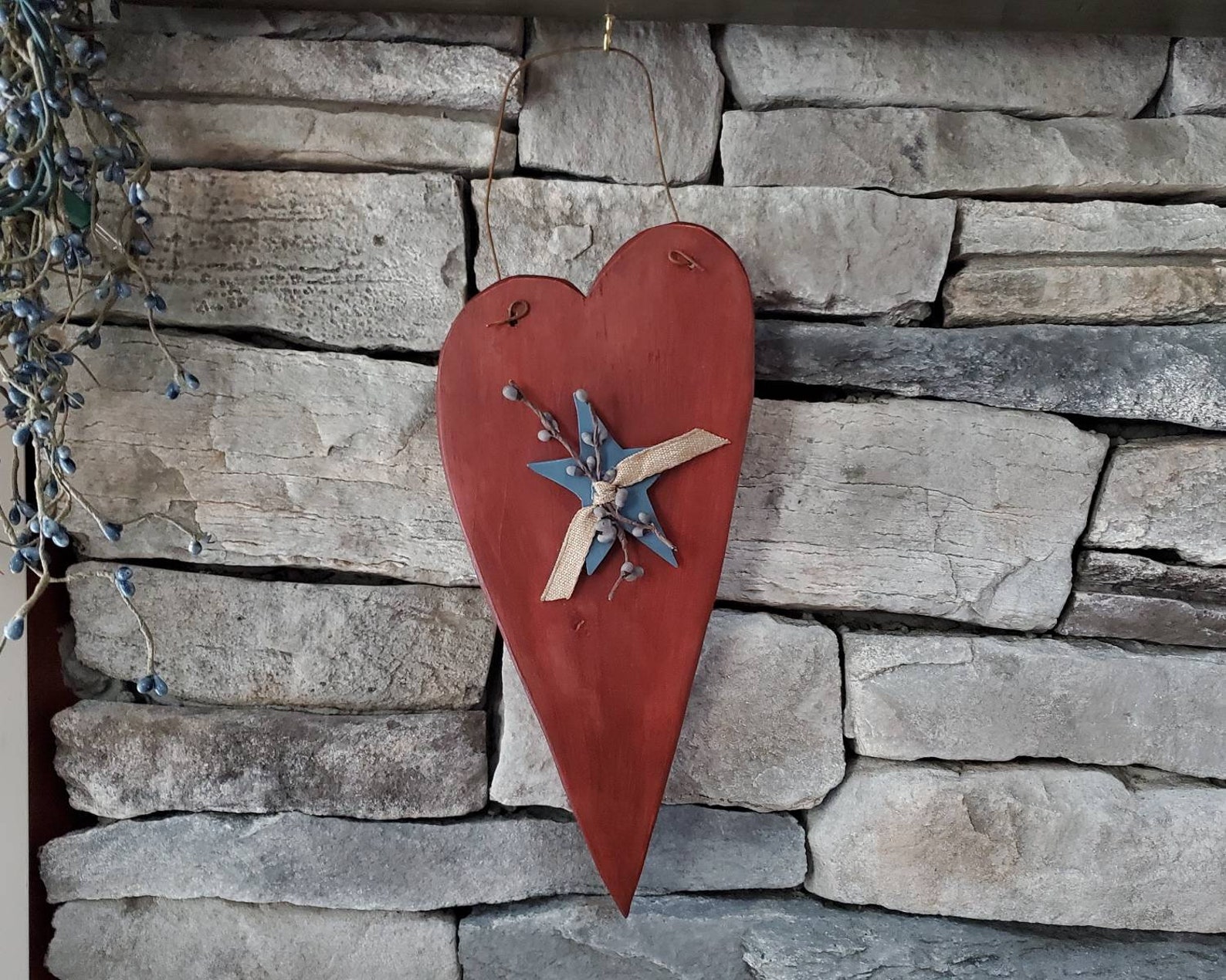 Primitive Wooden Heart - Etsy