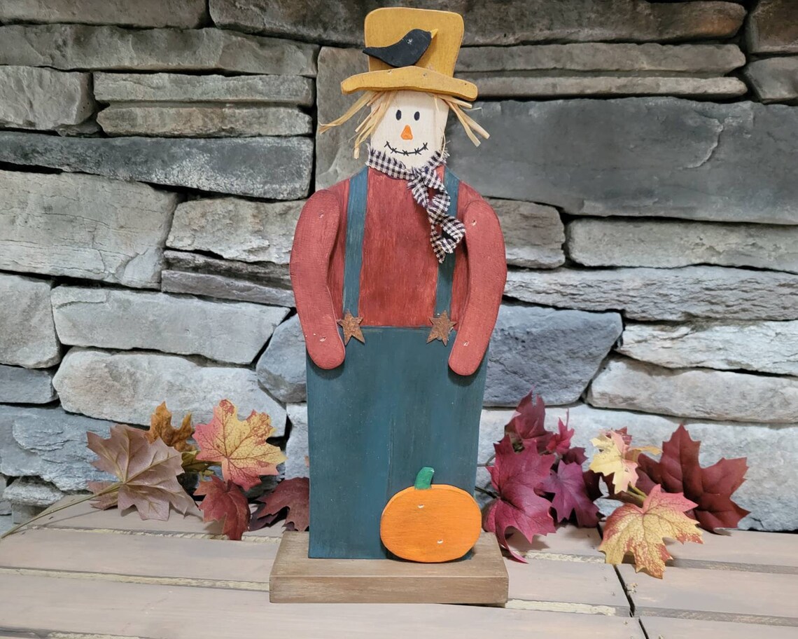 Primitive Wooden Scarecrow - Etsy