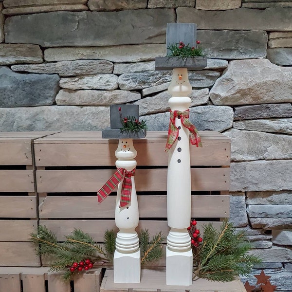 Wooden Snowman - Etsy