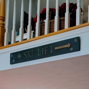 Ski Lift Hand Stenciled Wooden Sign - Etsy
