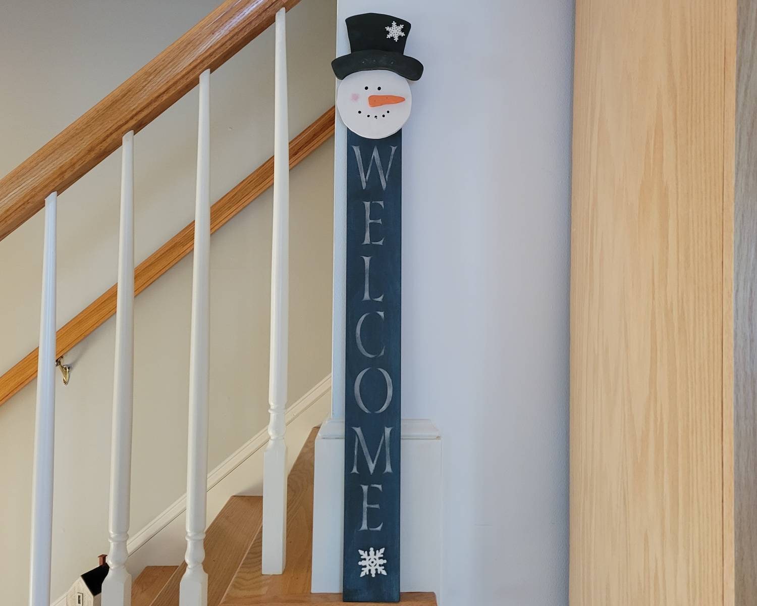 Wooden Snowman Welcome Sign - Etsy
