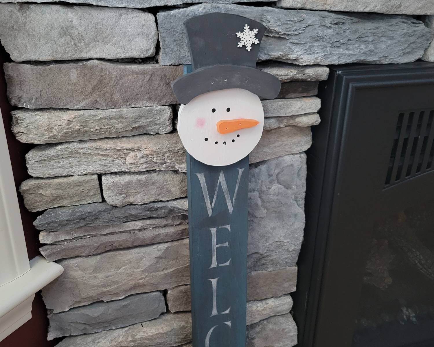 Wooden Snowman Welcome Sign - Etsy