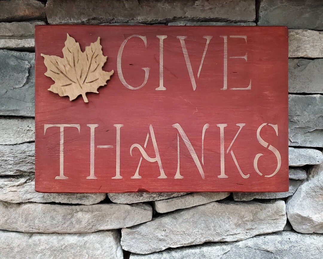 Primitive Wooden Give Thanks Sign - Etsy