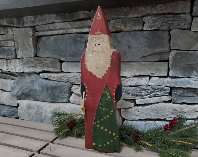 Primitive Wooden Santa - Etsy