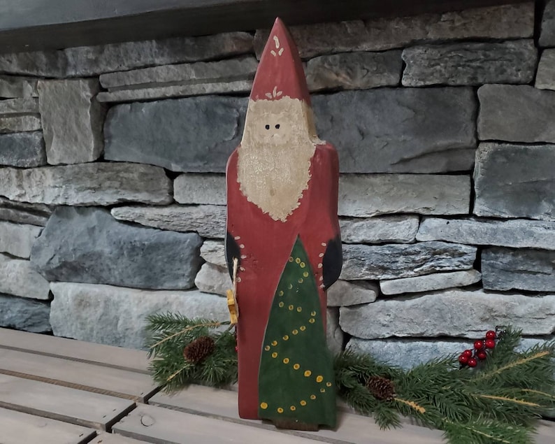 Primitive Wooden Santa - Etsy