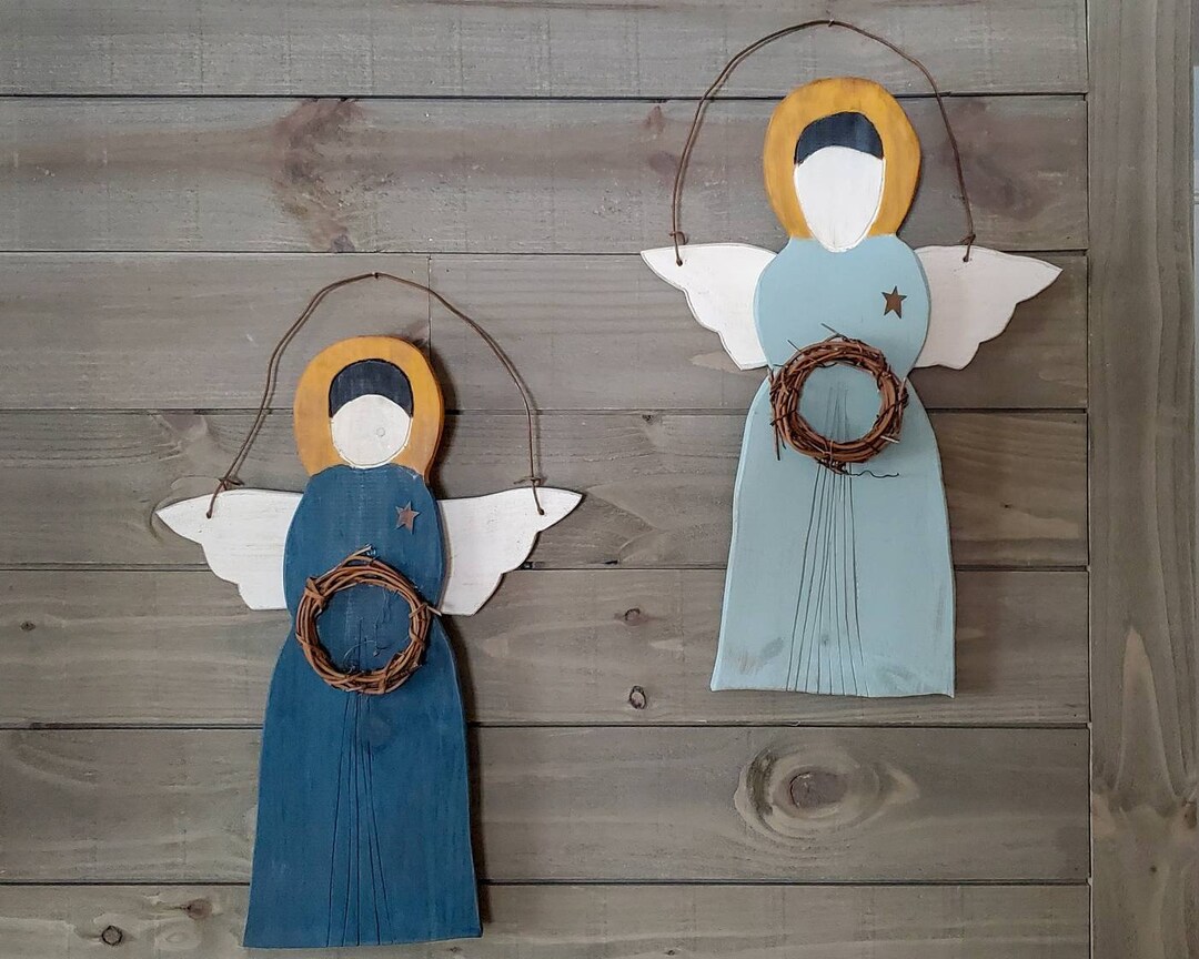 Primitive Wooden Angel - Etsy