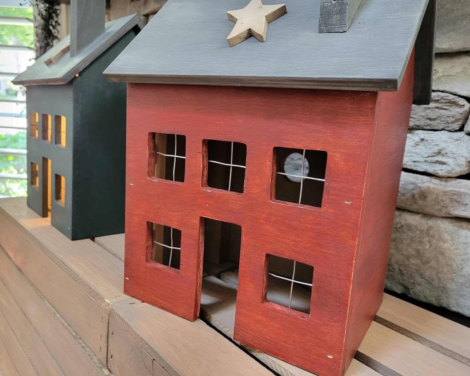 Primitive Wooden Lighted House - Etsy