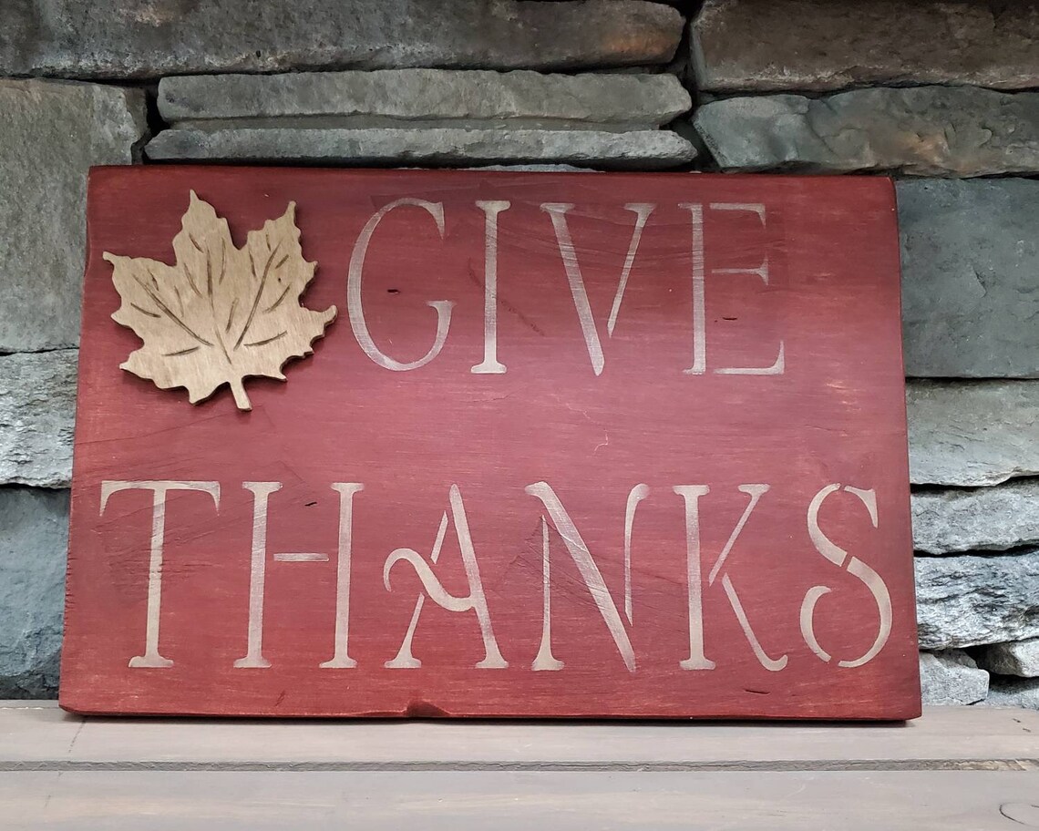 Primitive Wooden Give Thanks Sign - Etsy
