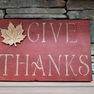 Primitive Wooden Give Thanks Sign - Etsy