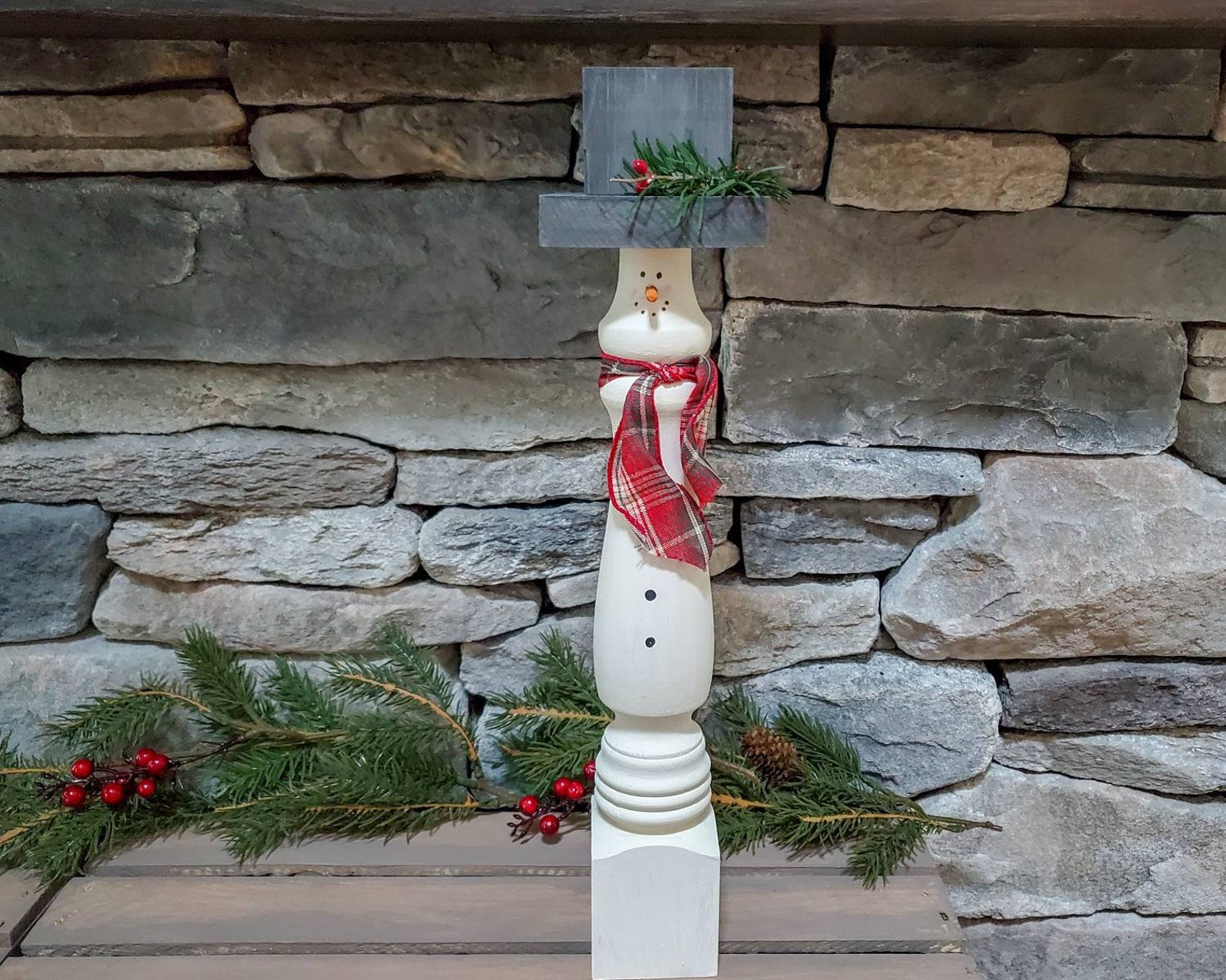 Wooden Spindle Snowman - Etsy