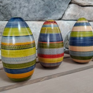 Woodturned Easter Egg Maple Eggs Texturized and Handpainted - Etsy