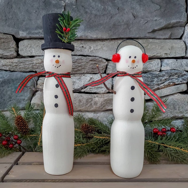 Wooden Snowman - Etsy