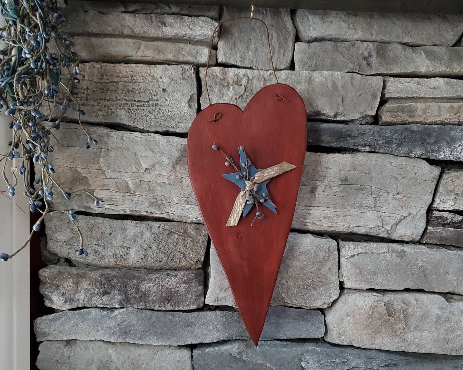 Primitive Wooden Heart - Etsy