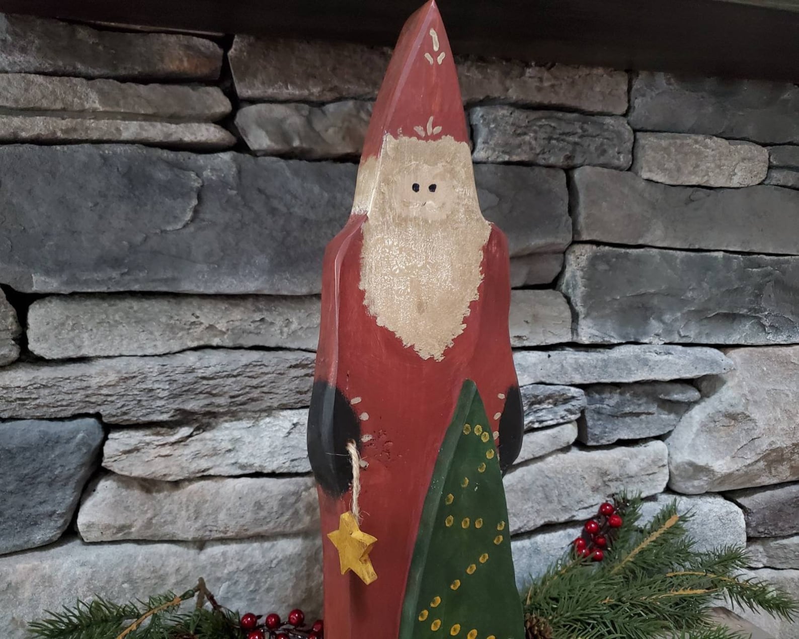 Primitive Wooden Santa - Etsy