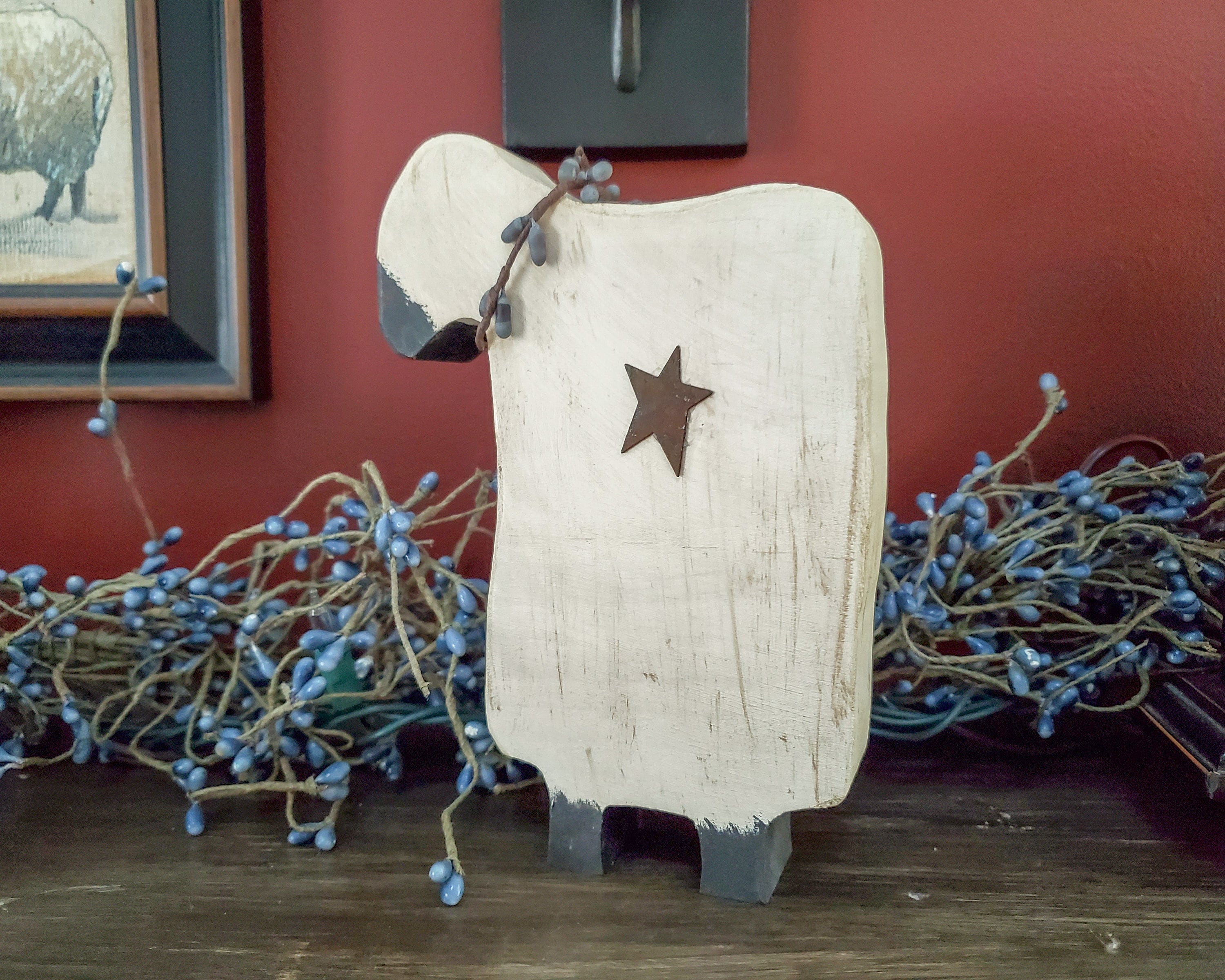 Primitive Wooden Standing Sheep - Etsy Hong Kong