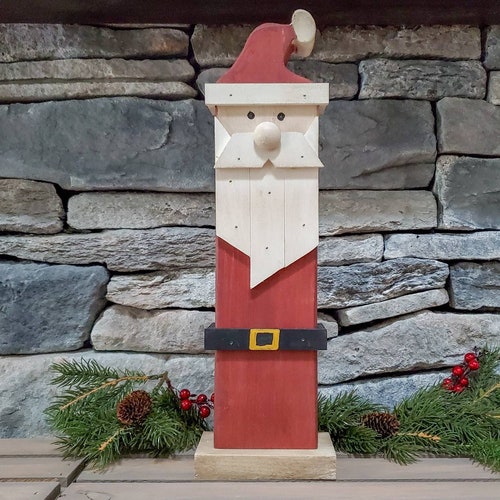 Primitive Wooden Santa - Etsy