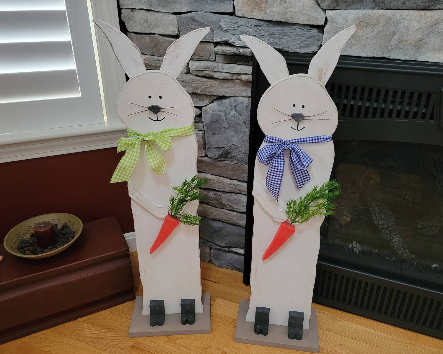 Primitive Wooden Bunny - Etsy