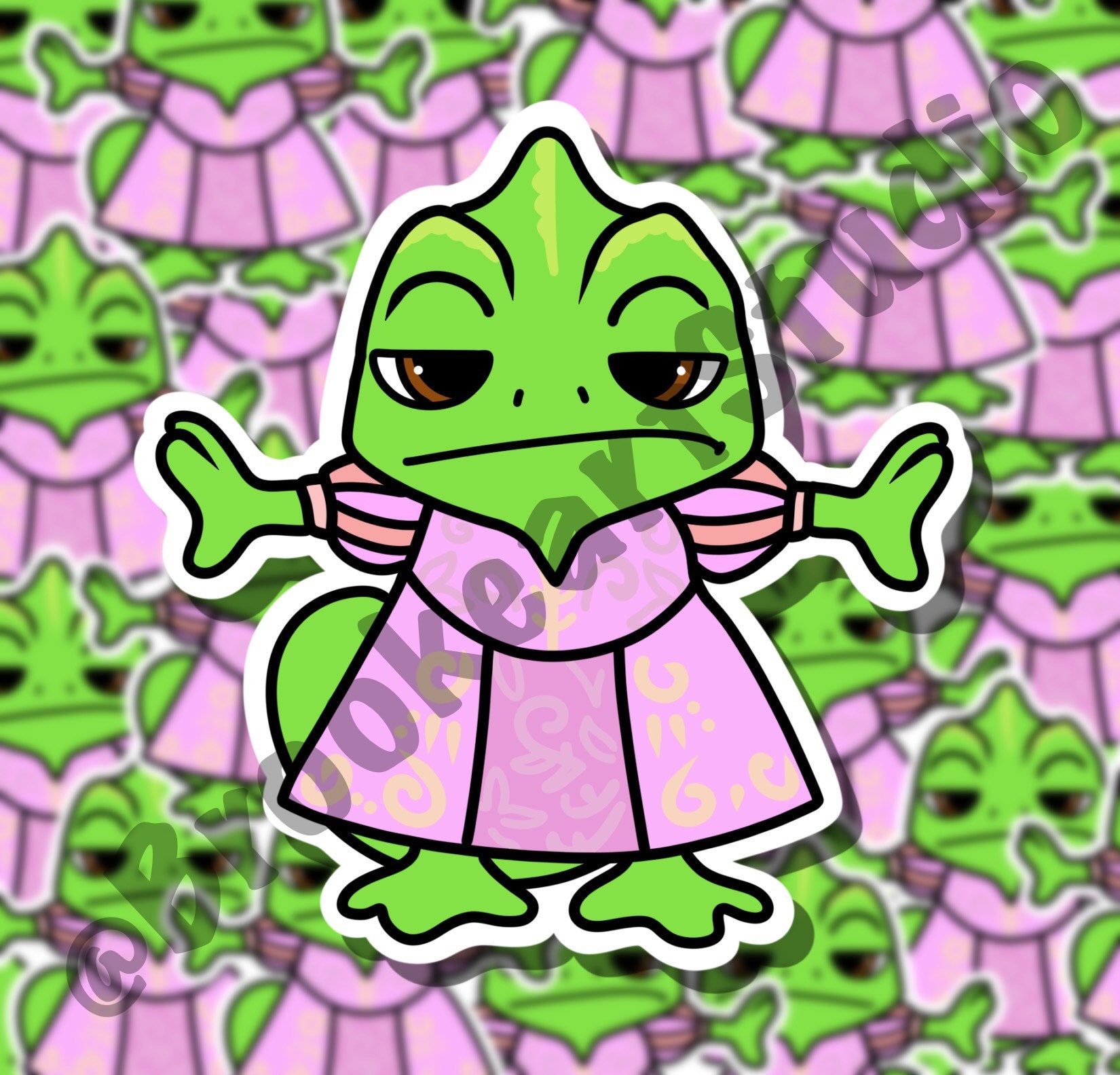 Disneys Tangled Pascal In Dress Sticker Etsy